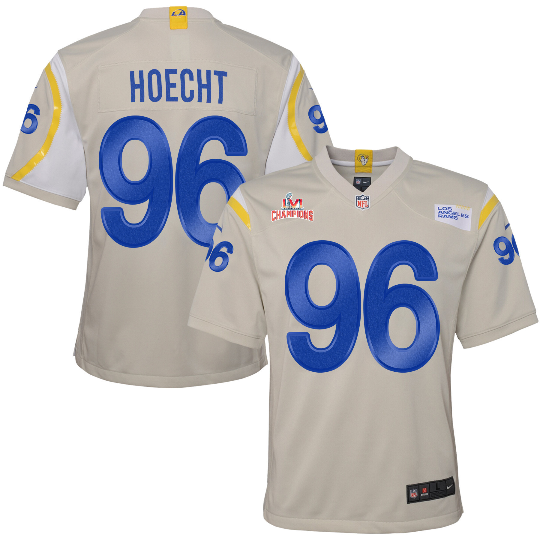 Super Bowl LVI Champions Los Angeles Rams Michael Hoecht 96 Bone Youth ...